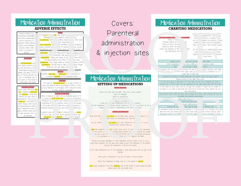 Medication Administration Nursing Notes - Etsy