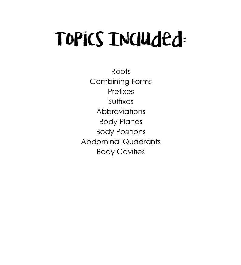 Intro to Medical Terminology Nursing Notes - Etsy