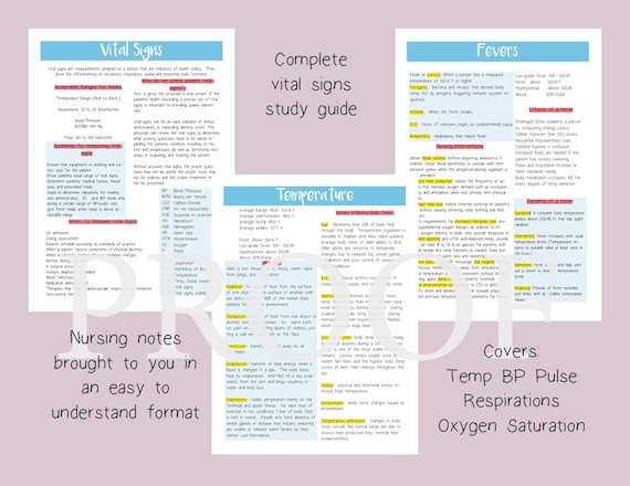 Vital Signs Nursing Notes - Etsy