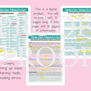 Medication Administration Nursing Notes - Etsy
