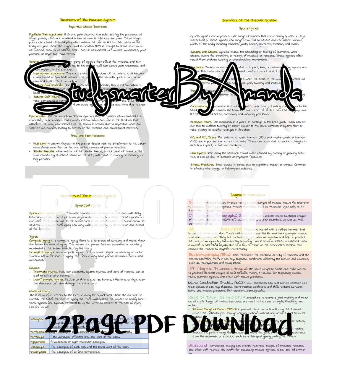 Muscular System Medical Terminology - Etsy