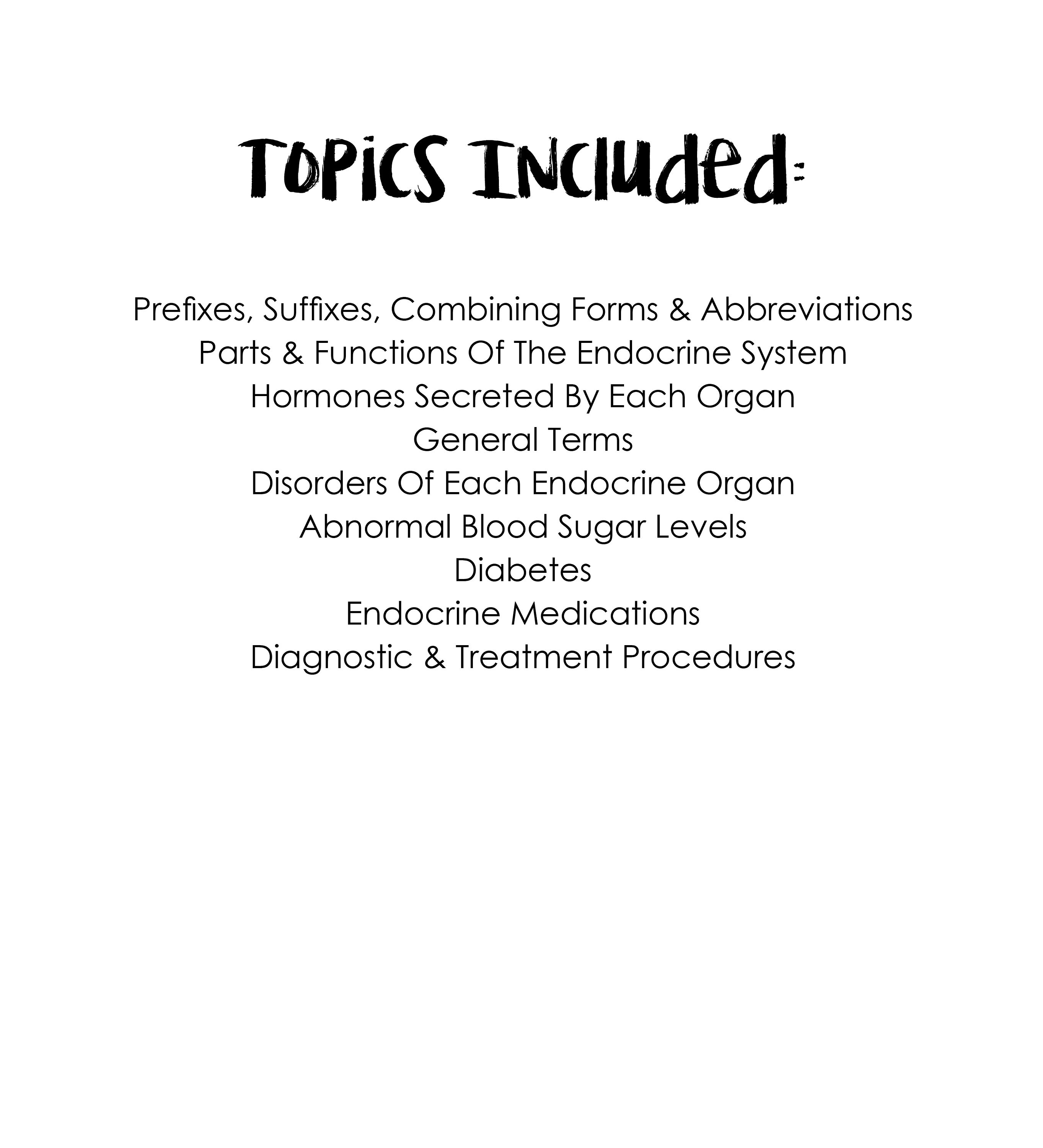 Endocrine System Medical Terminology - Etsy