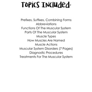 Muscular System Medical Terminology - Etsy