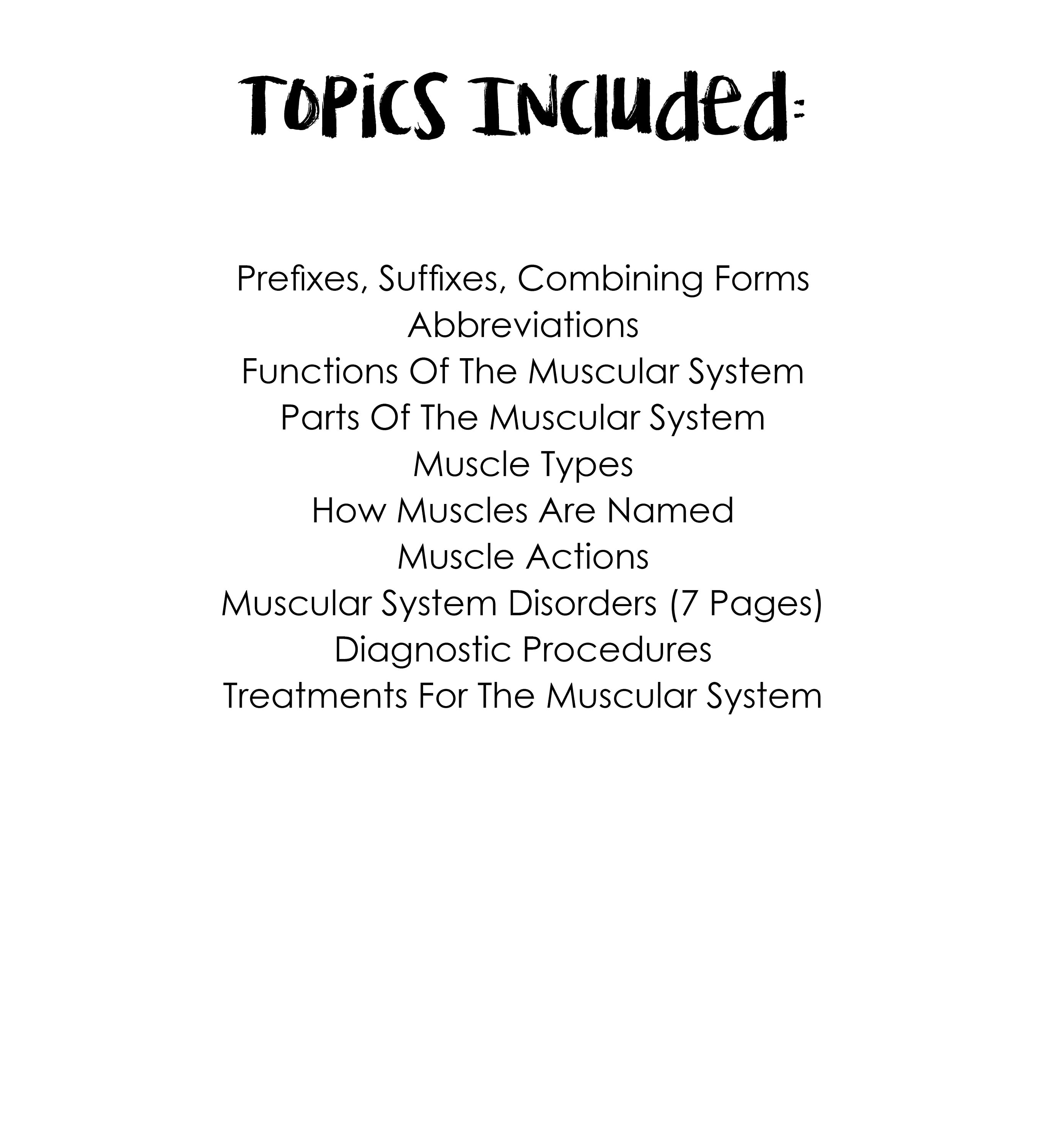 Muscular System Medical Terminology - Etsy