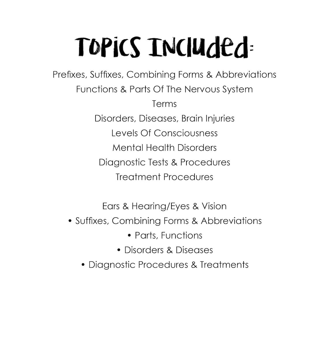 Nervous System Medical Terminology - Etsy