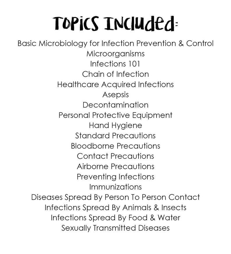Remastered Infection Control Study Guide - Etsy