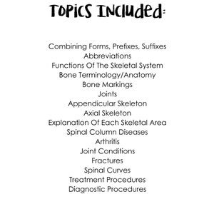Skeletal System Medical Terminology - Etsy