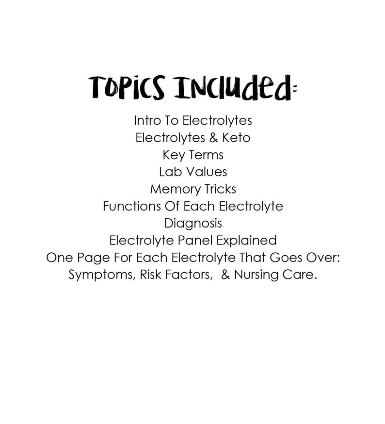Electrolyte Imbalances Nursing Study Guide - Etsy