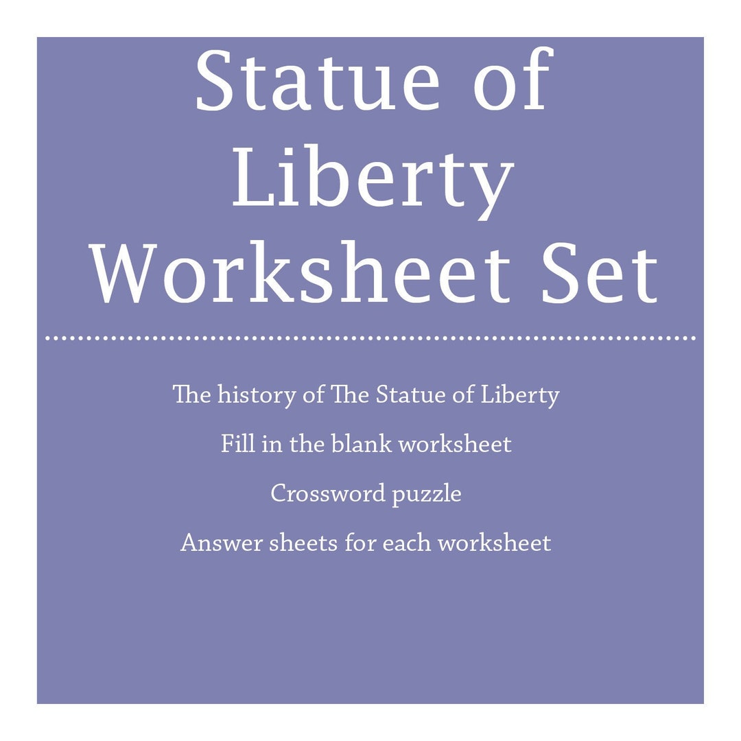 Statue of Liberty Worksheet Set - Etsy