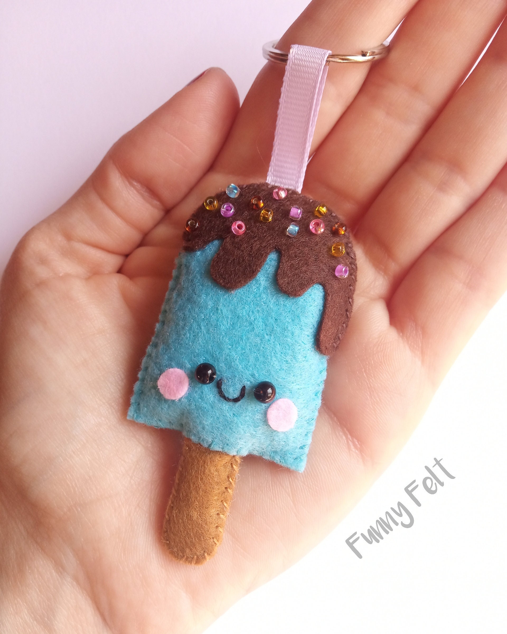 Cute Felt Keychain Kawaii Felt Bag Charms Cupcake Keychains - Etsy