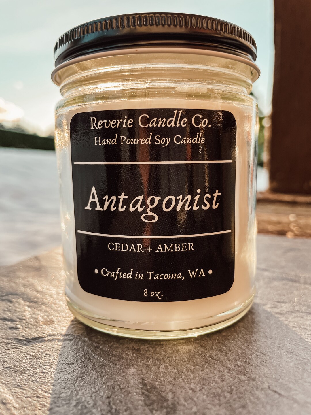 8 Oz. Antagonist Wooden Wick Candle cedar Amber - Etsy