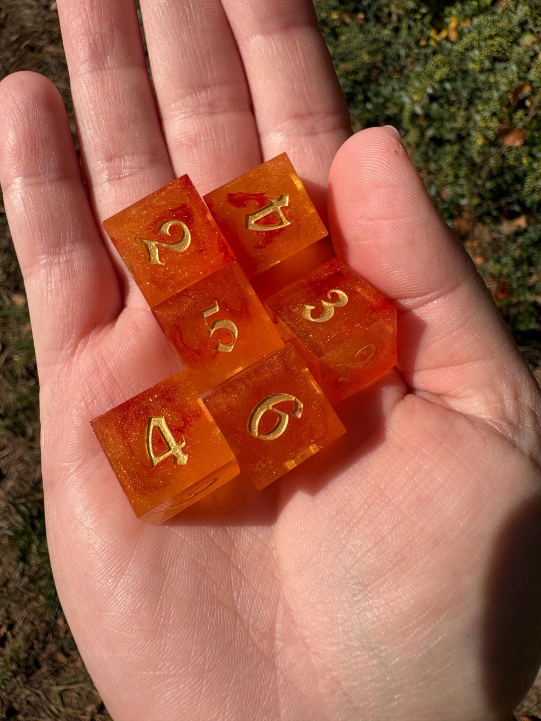 Fireball 6-piece Sharp-edge D6 Dice Set, Role-playing Game, Resin Dice ...