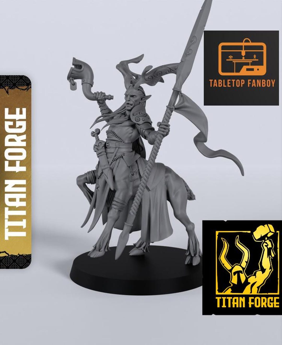 Sylvan Centaur Hero Titanforge Wood Elf Miniature 28mm or 32mm Scale by ...