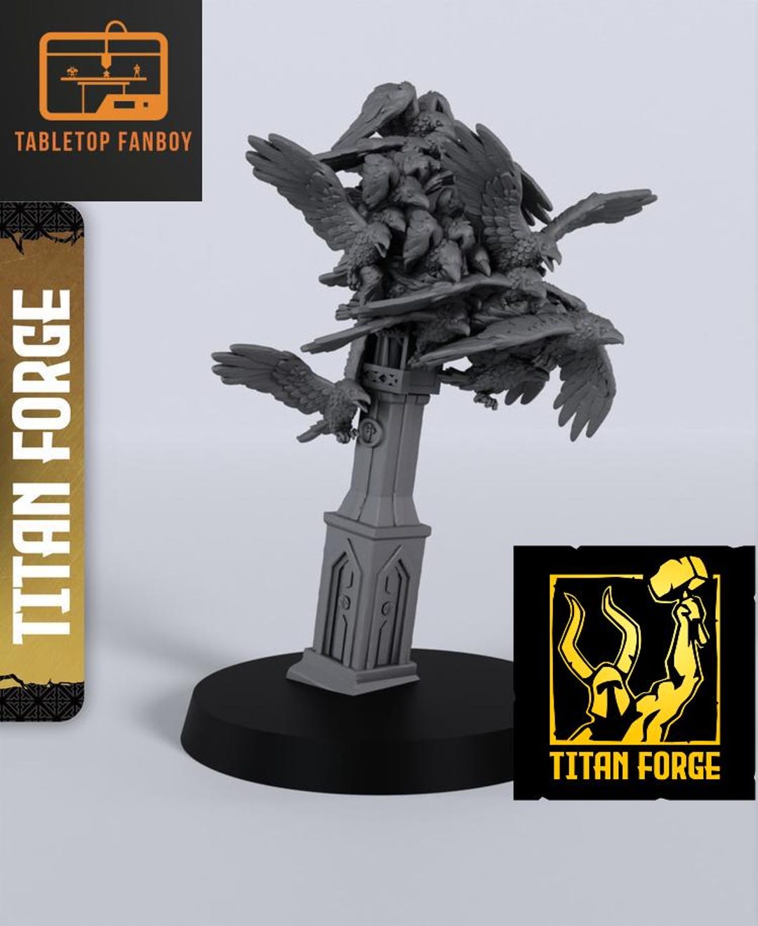 Crow Swarm NPC Monster Miniature 28mm or 32mm Scale by Titan Forge With ...