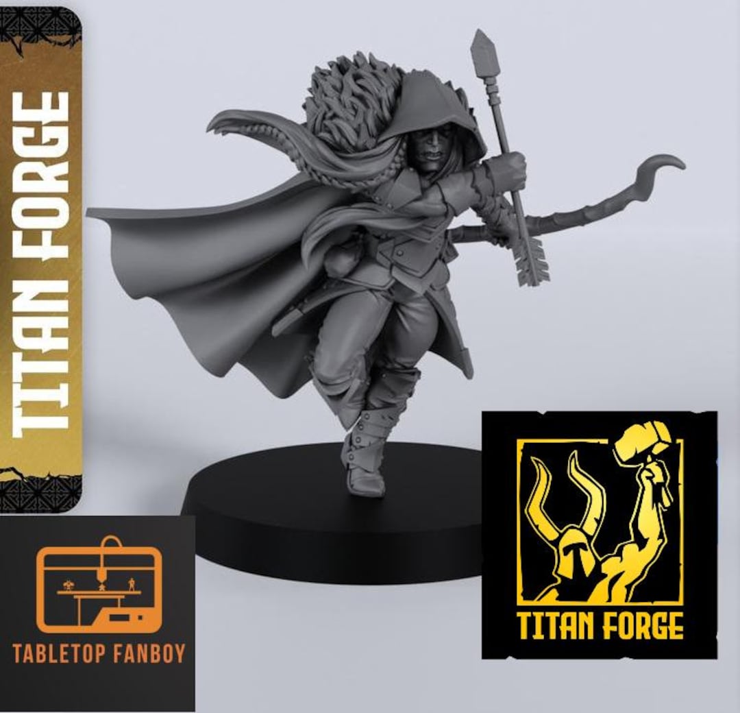 Drow Male Ranger With Bow Miniature 28mm or 32mm Scale by Titan Forge ...