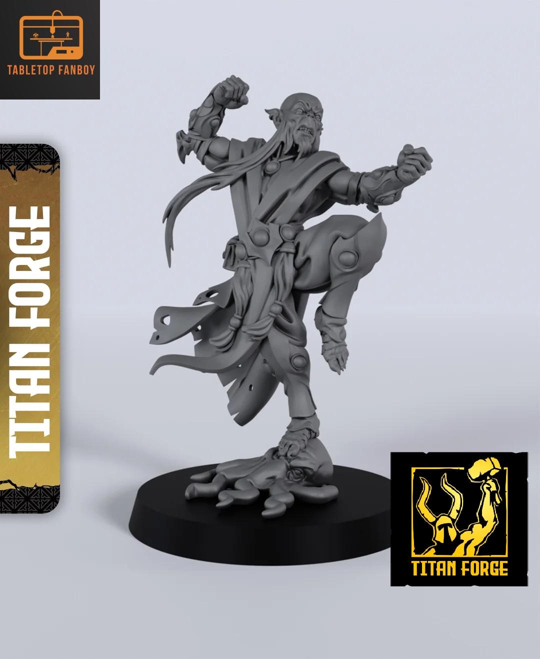 Githyanki Monk Miniature 28mm or 32mm Scale by Titan Forge With Base ...