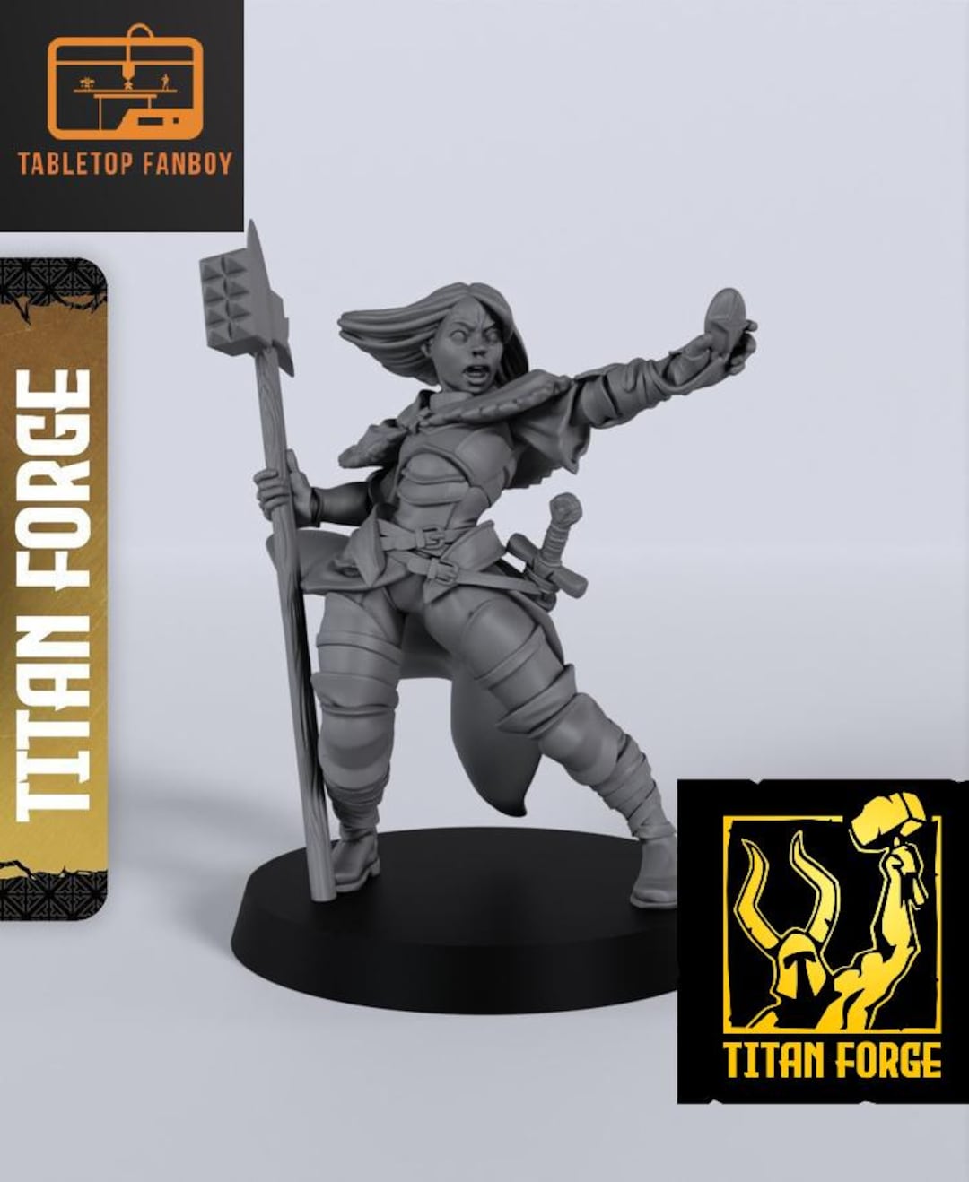 Human Female Cleric Miniature 28mm or 32mm Scale by Titan Forge With ...