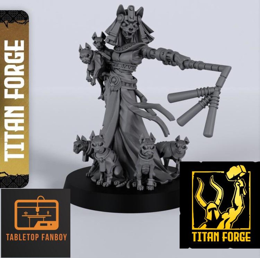 Sphynx Cat Death Cult Hierarch Miniature 28mm Scale by Titan Forge - Etsy