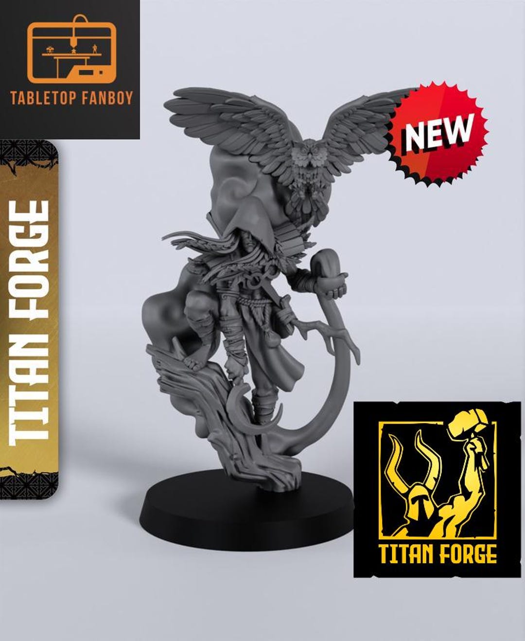 Sylvan Druid Hero Titanforge Wood Elf Miniature 28mm or 32mm Scale by ...