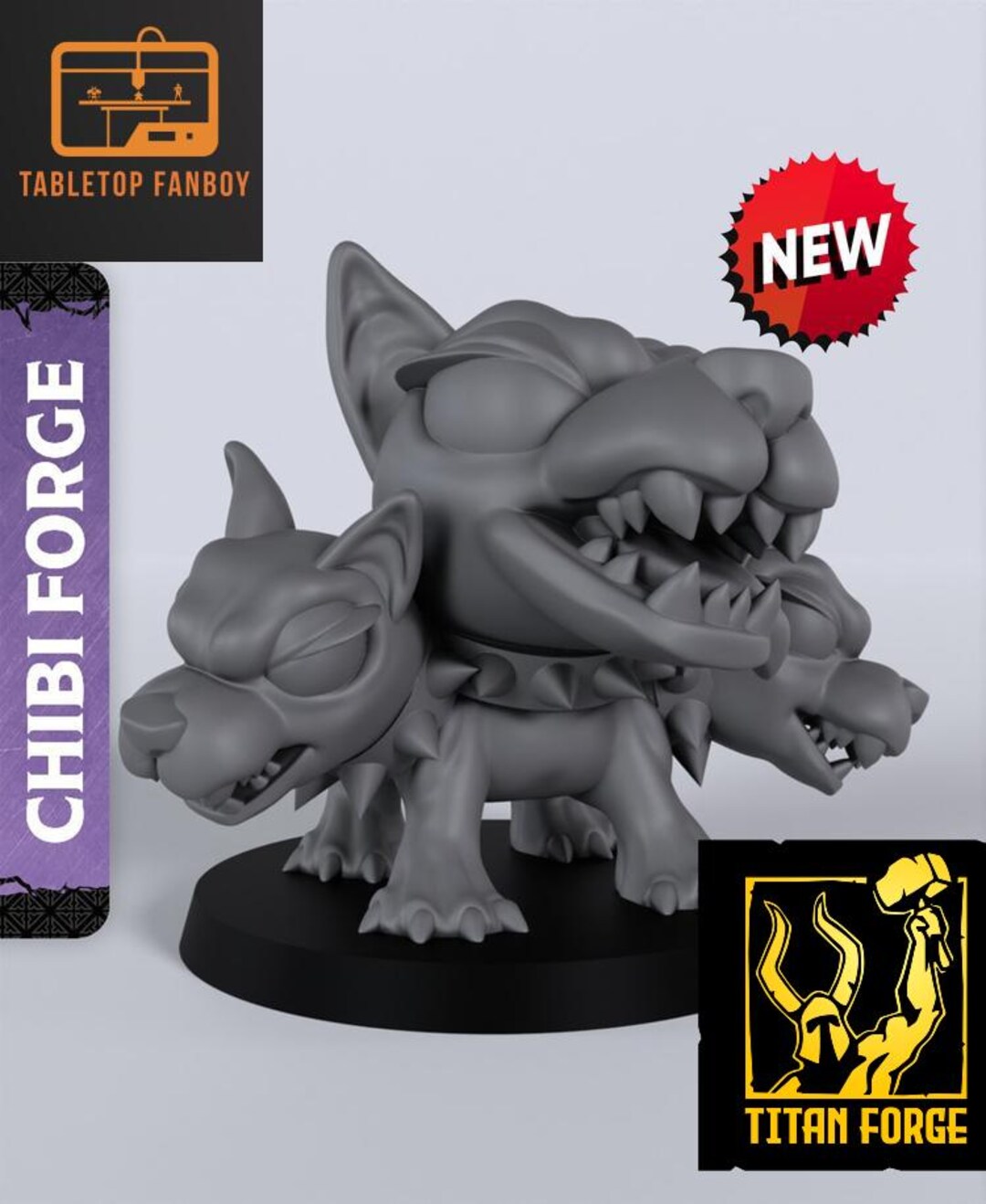 Chibi Cerberus Miniature 32mm Scale by Titan Forge With Base Included ...