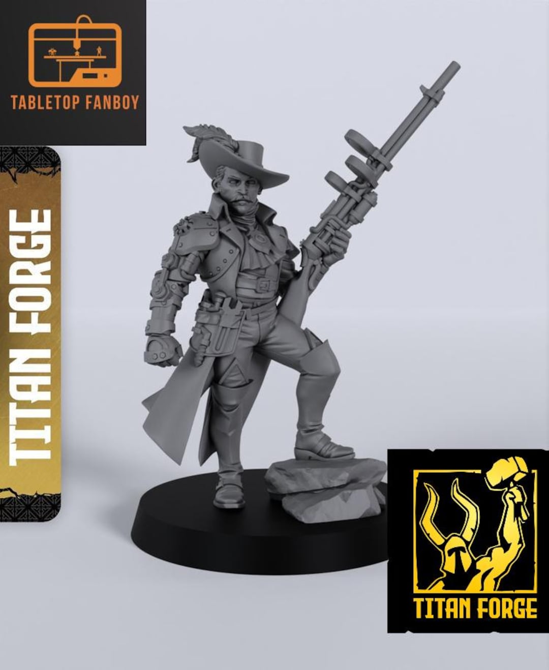 Human Male Sharpshooter Sniper Mechanical Steampunk Miniature 28mm or ...