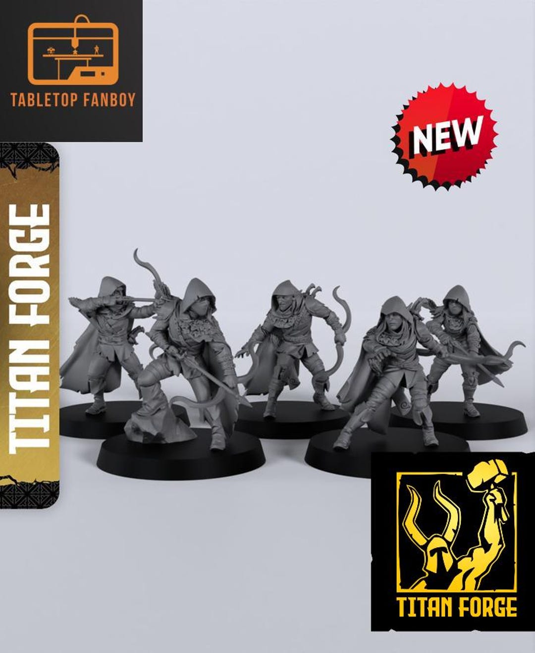 Sylvan Pathfinders Squad of 5 Titanforge Wood Elf Miniature 28mm or ...
