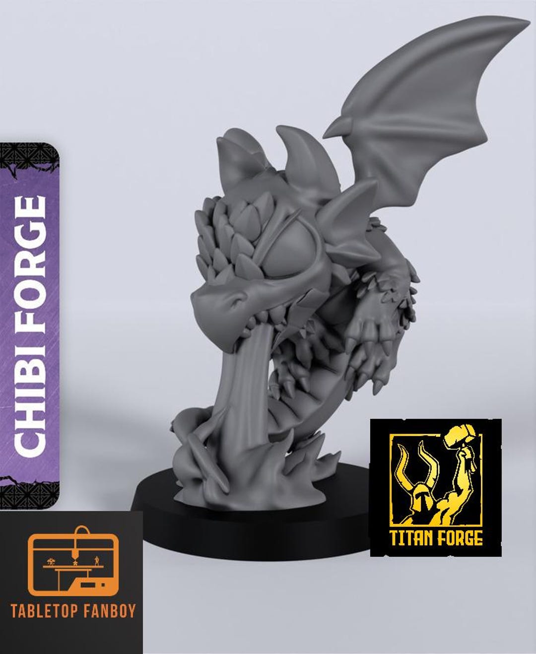 Chibi Red Dragon Miniature 32mm Scale by Titan Forge With Base Included ...