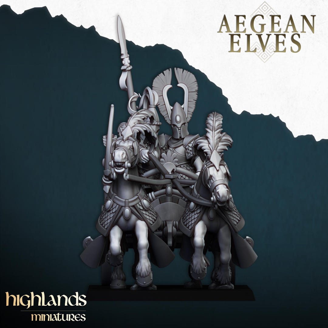 Aegean Elves Chariot Wargaming Scale Elf Models by Highland Miniatures ...