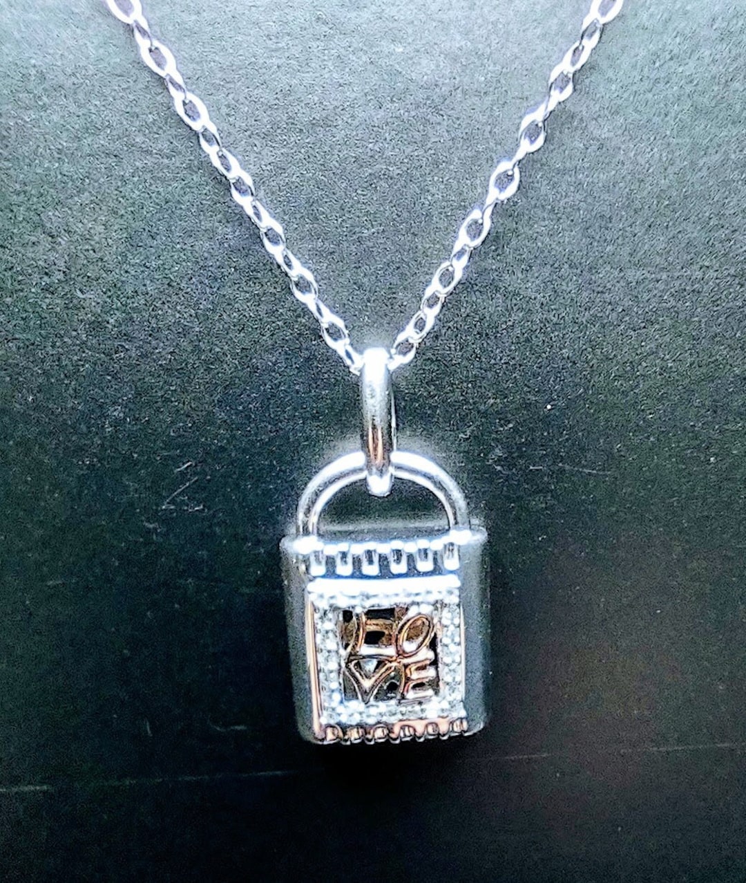 Love on Lockdown: Diamond and Sterling Silver Lock Necklace - Etsy