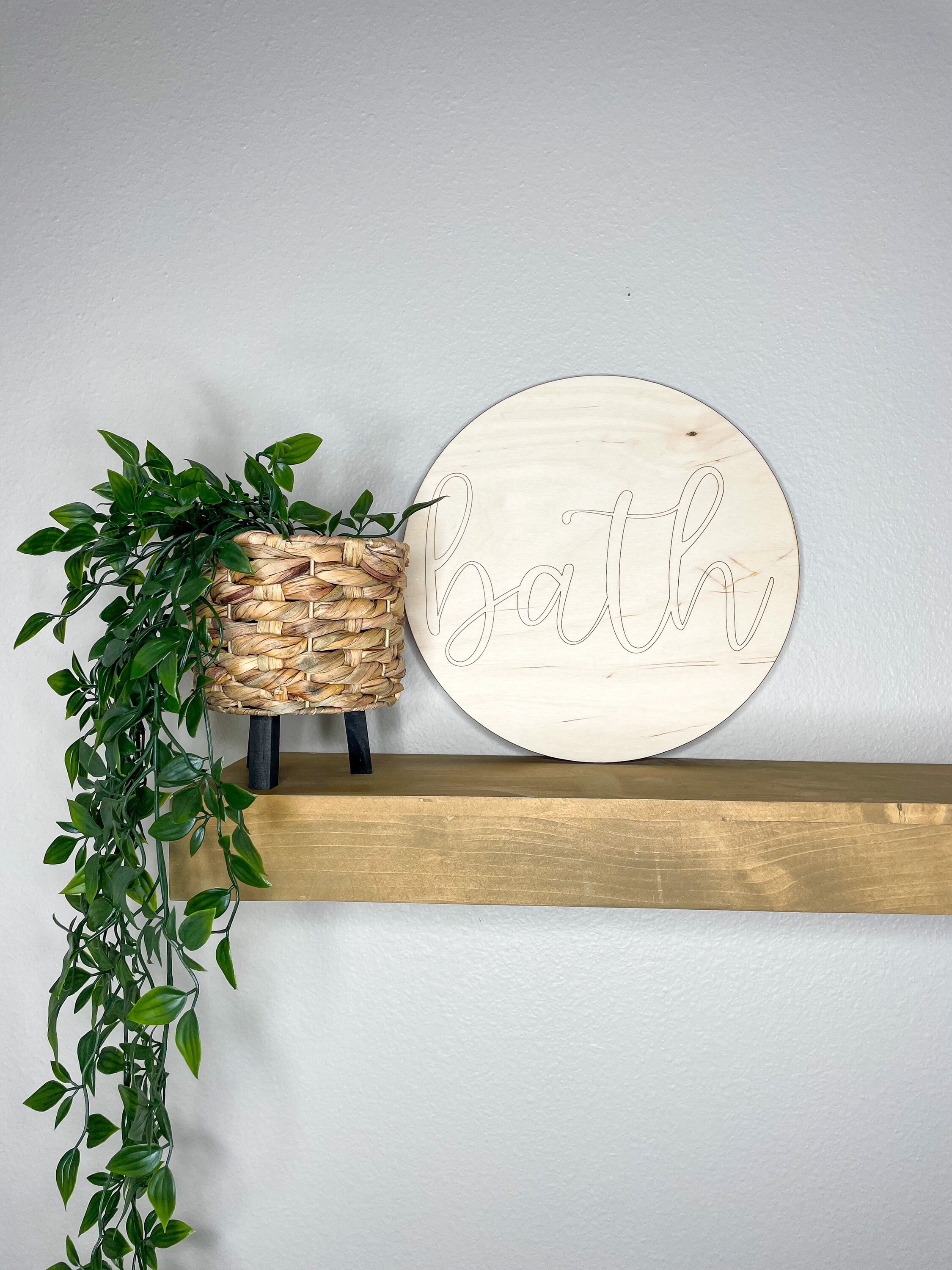 3D Bath Wooden Sign Modern Farmhouse Home Decor Neutral Wall - Etsy