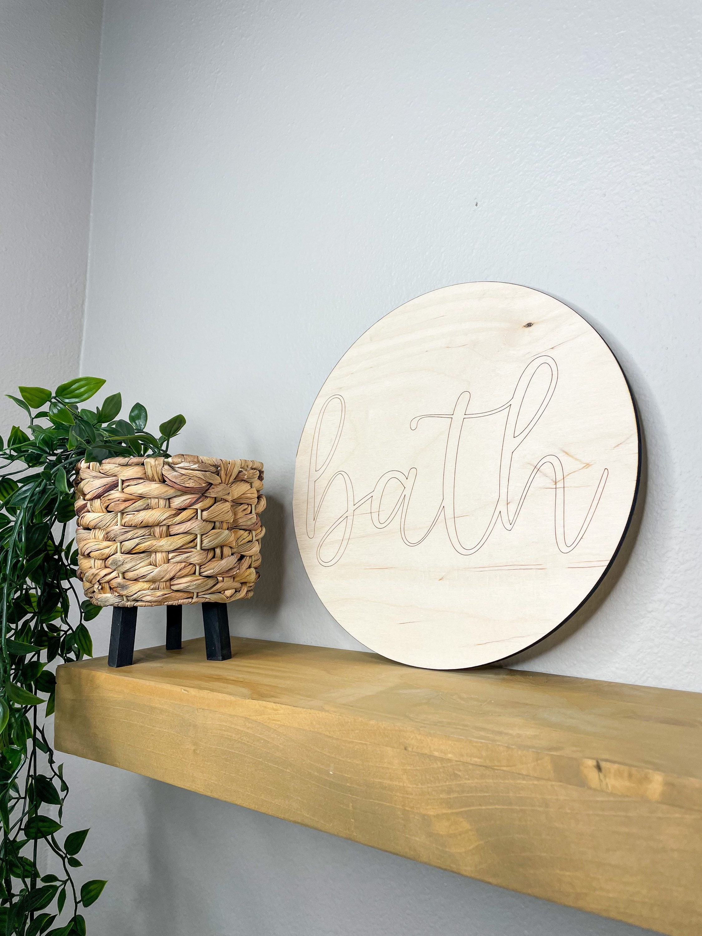 3D Bath Wooden Sign Modern Farmhouse Home Decor Neutral Wall - Etsy