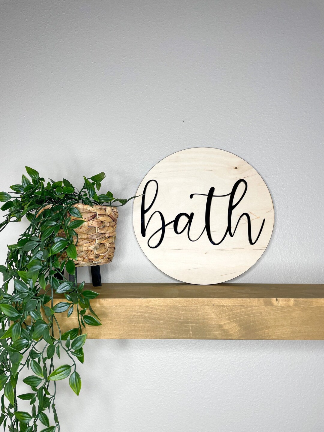 3D Bath Wooden Sign, Modern Farmhouse Home Decor, Neutral Wall Art ...