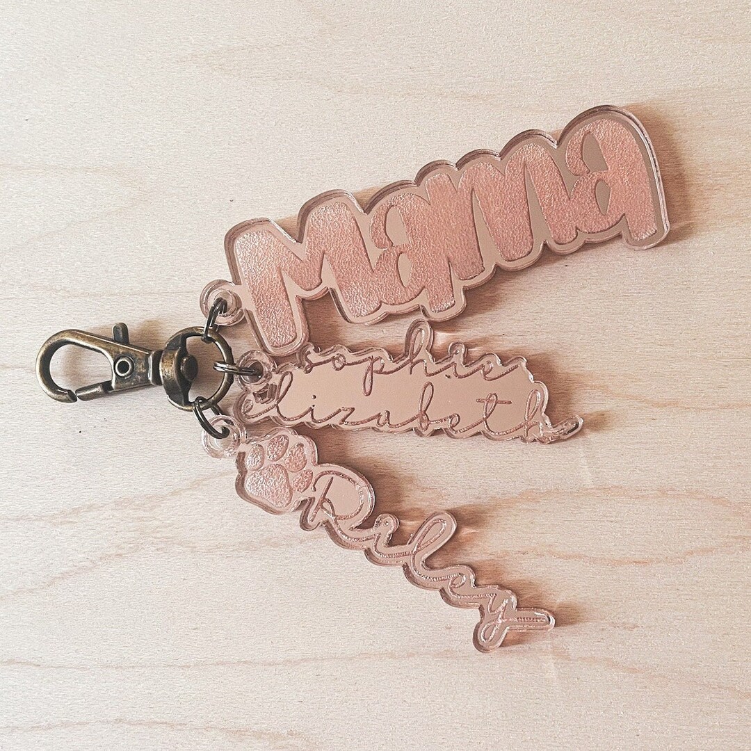 Custom Acrylic Mama Keychain With Kid and Pet Names - Etsy