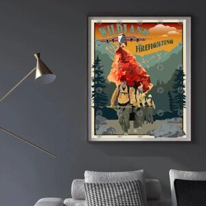 Wildland Firefighting Firefighter Canvas Art Deco | Canvas Wall Art ...