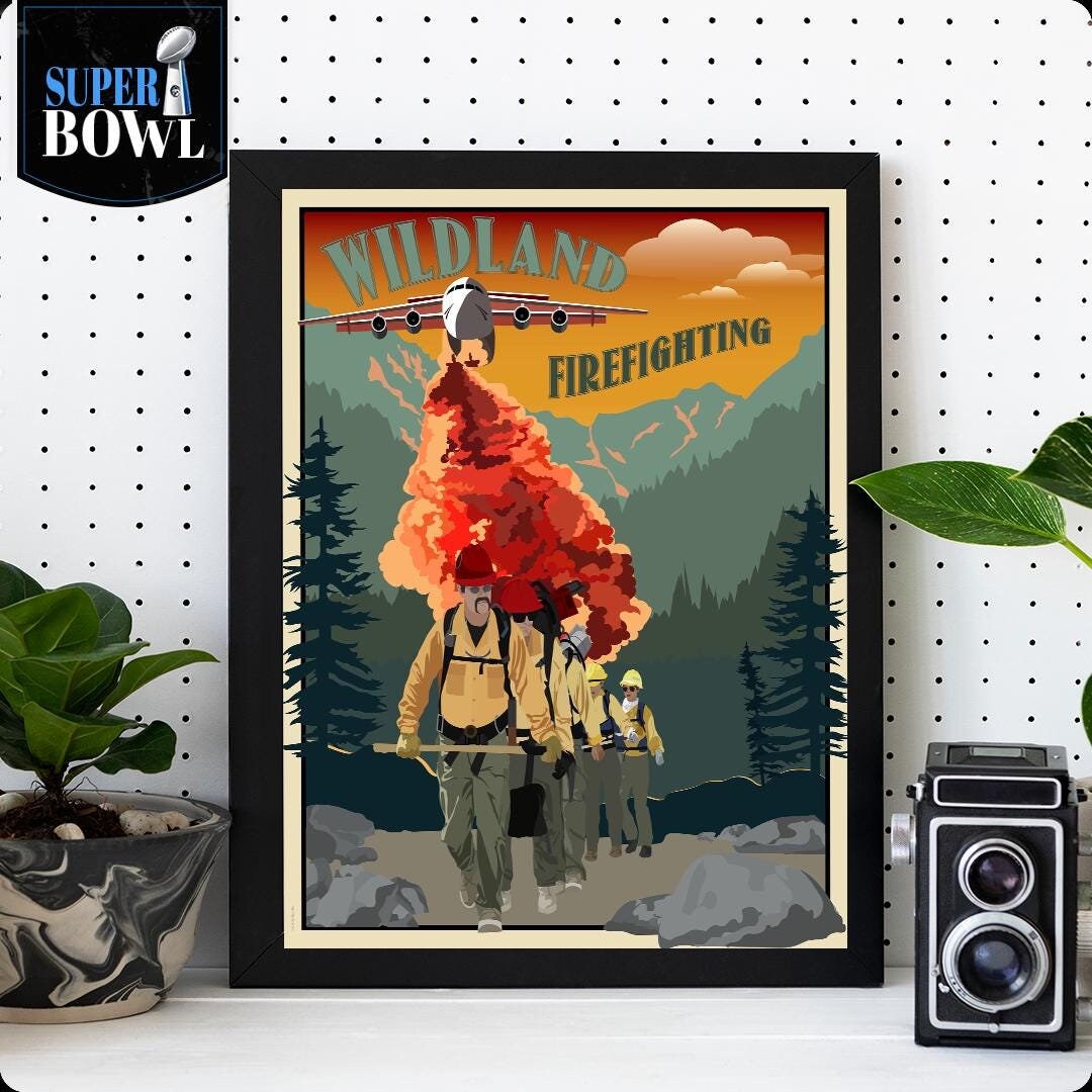 Wildland Firefighter Firefighter Poster Firefighter Gift Firefighter ...