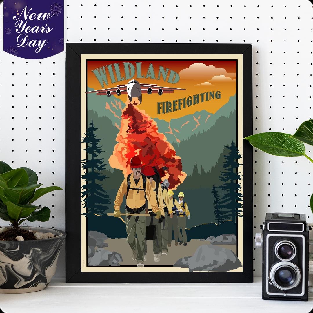 Wildland Firefighter Firefighter Poster Firefighter Gift Firefighter ...