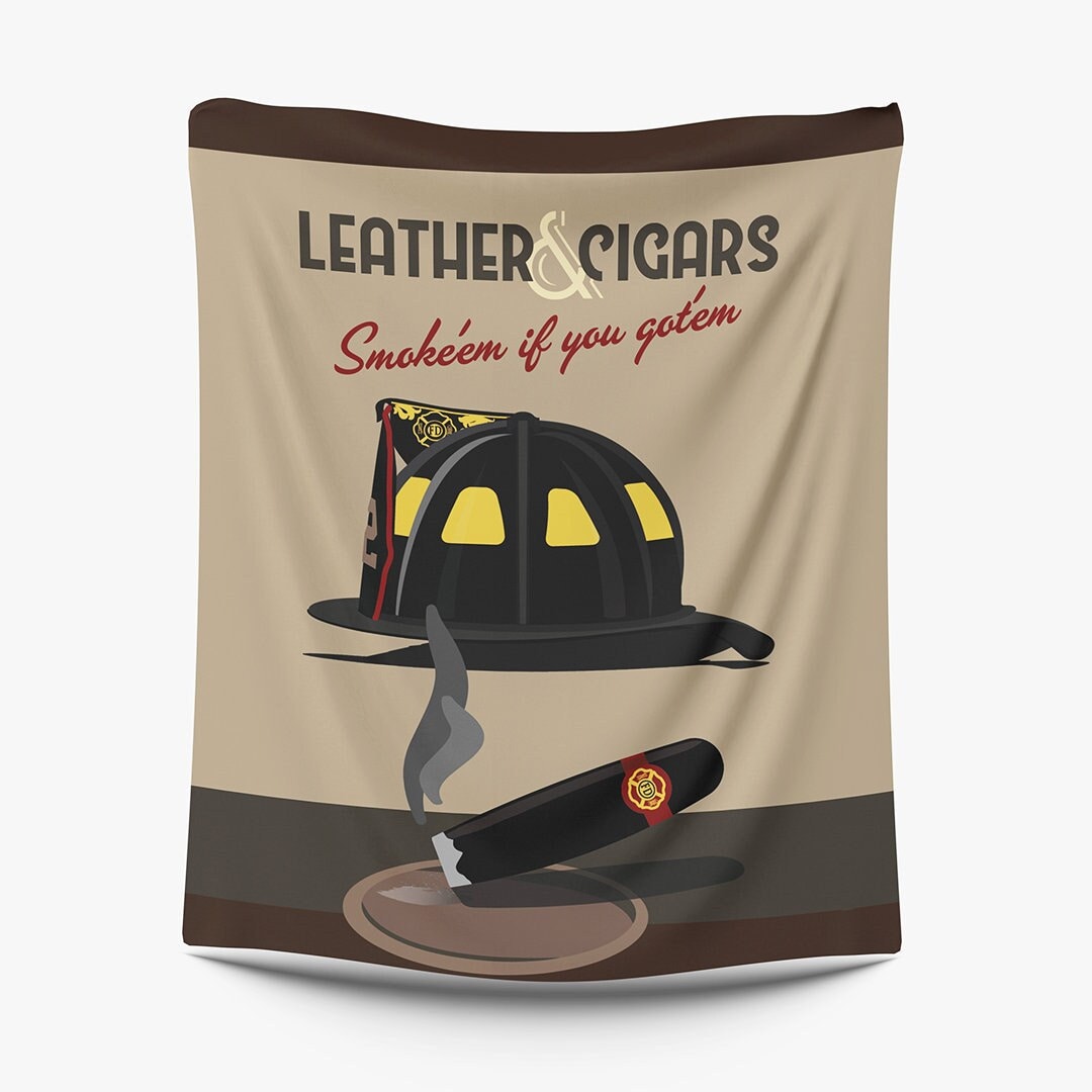 Leather & Cigars Smoke’em If You Got’em | Personalized Blanket | Smoke ...