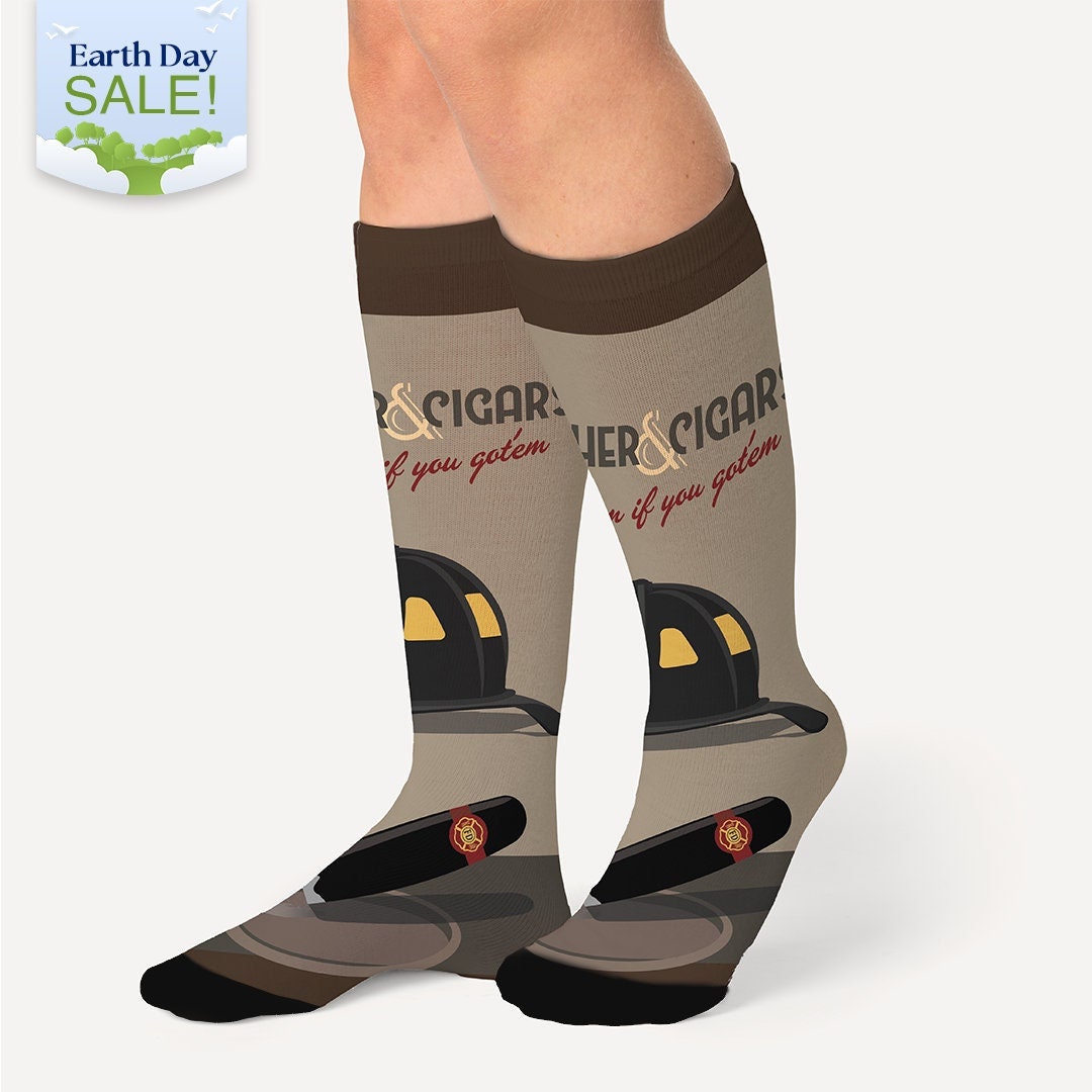Leather & Cigars Smokeem If You Gotem Personalized Socks Firefighter ...