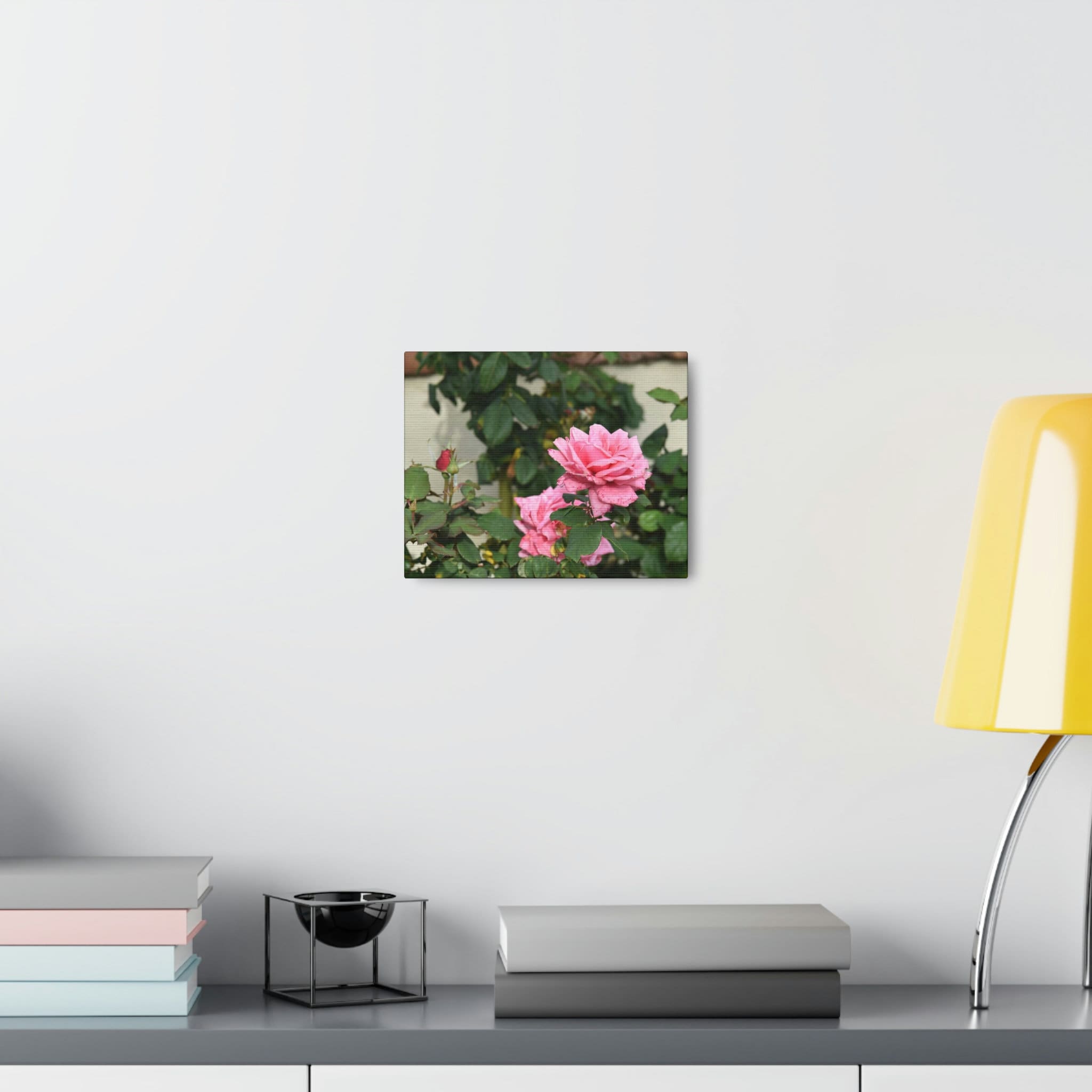 Pink Rose Bush Canvas Wall Print Unframed Rose Bush Wall - Etsy