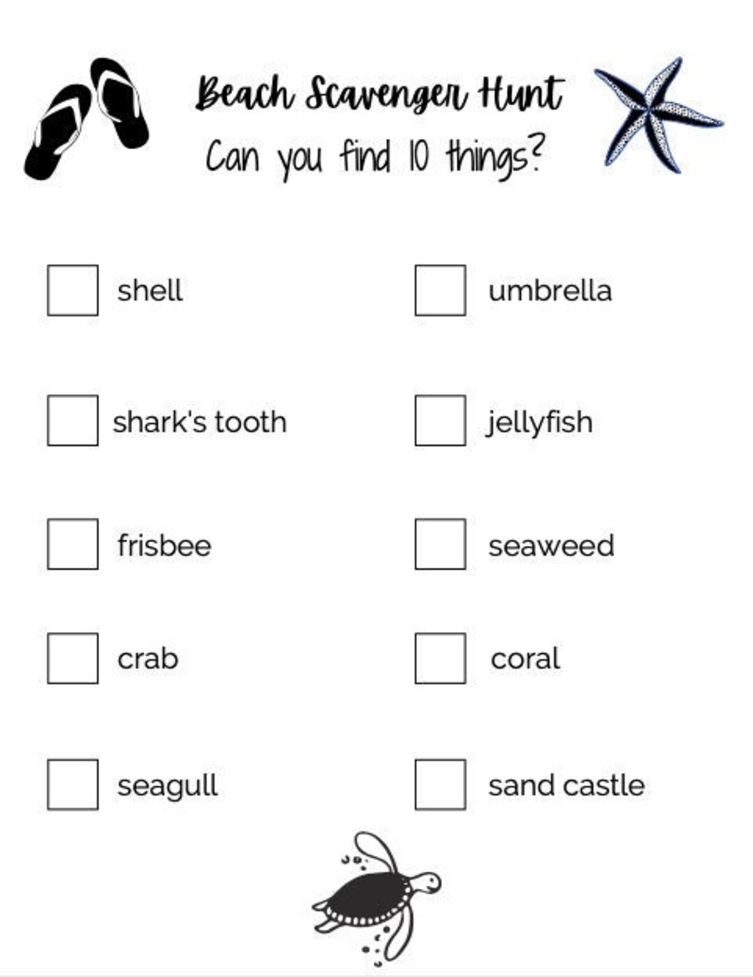 Beach Scavenger Hunt - Etsy