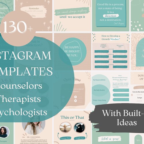 60 Psychologist Therapist Social Media Posts Templates - Etsy