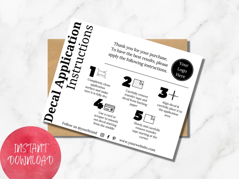 Vinyl Decal Instructions Printable Car Decal Directions How - Etsy