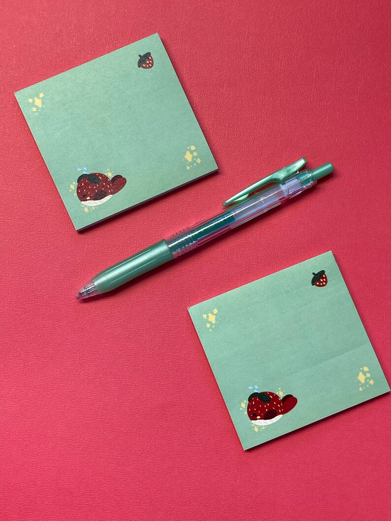 Cute Strawberry Whale Design Post It Notes Brand Sticky Notes From Work ...