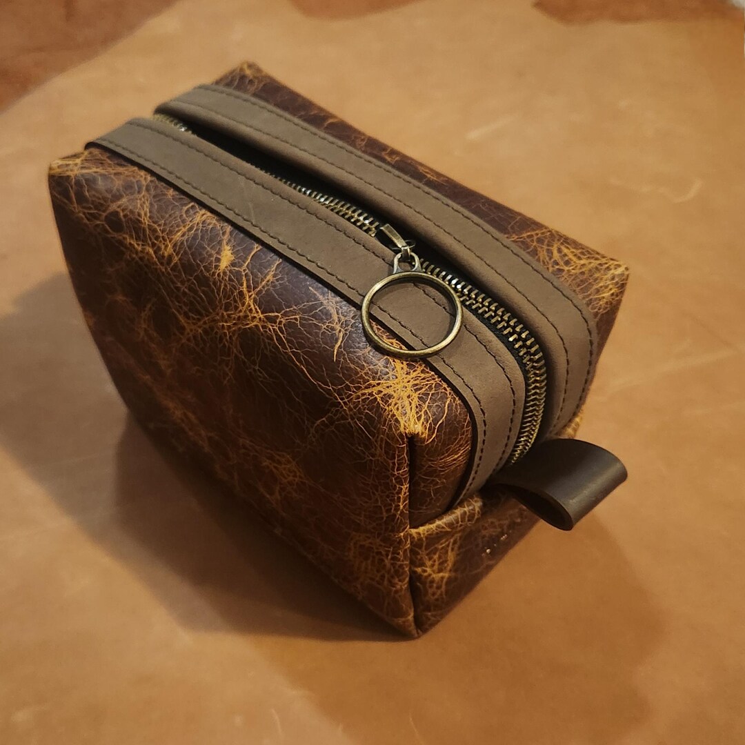 Leather Dopp Kit, Toiletry Bag, Lined Barber Bag, Pencil Case, Makeup ...