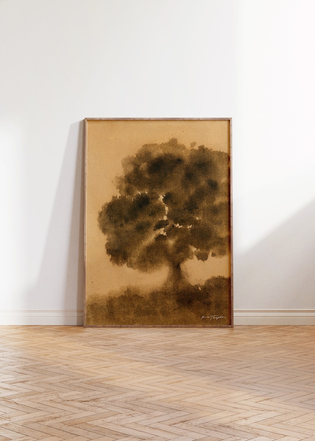 Moody Tree Abstract Landscape PRINTABLE Painting Vintage - Etsy