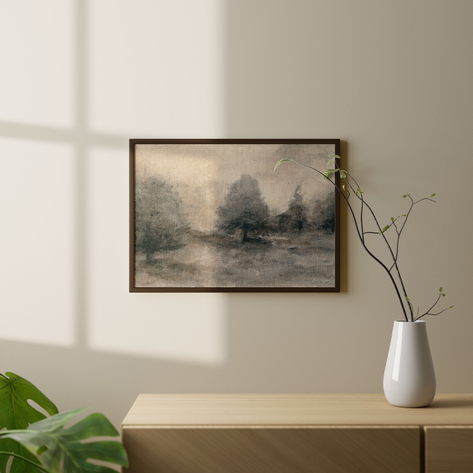 Moody Trees Abstract Landscape PRINTABLE Painting Vintage Style DIGITAL ...