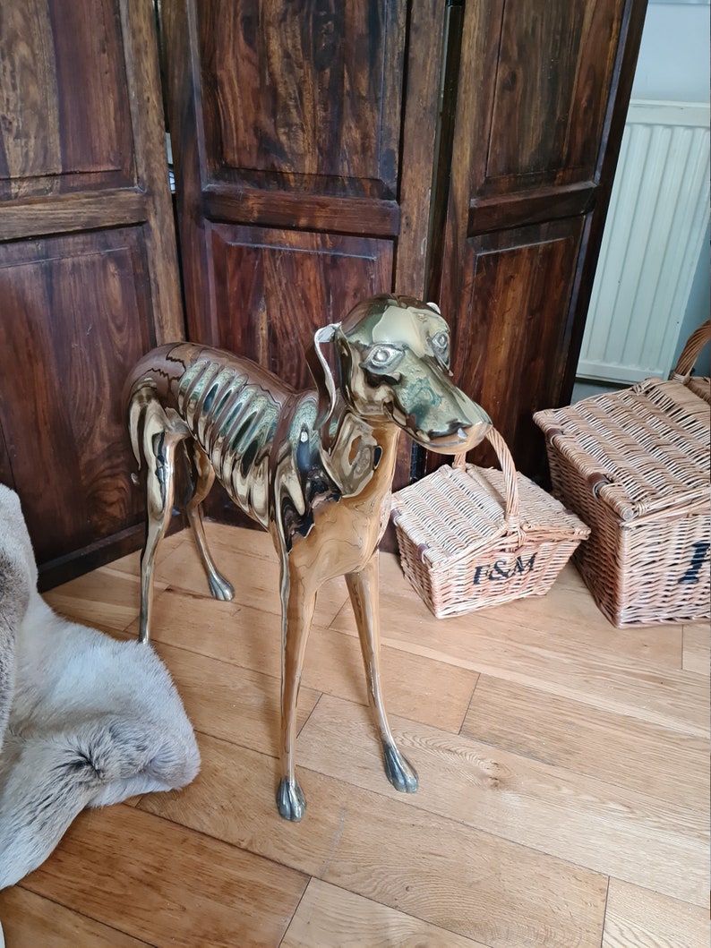 Brass Sculpture of Greyhound- - Etsy