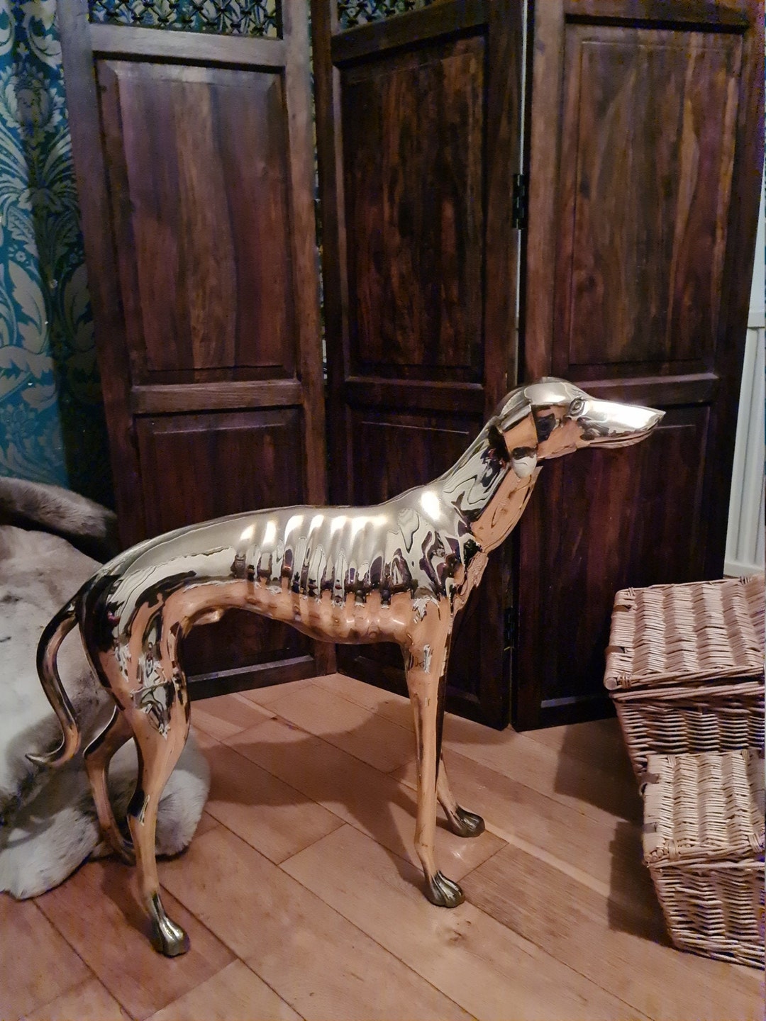 Brass Sculpture of Greyhound- - Etsy