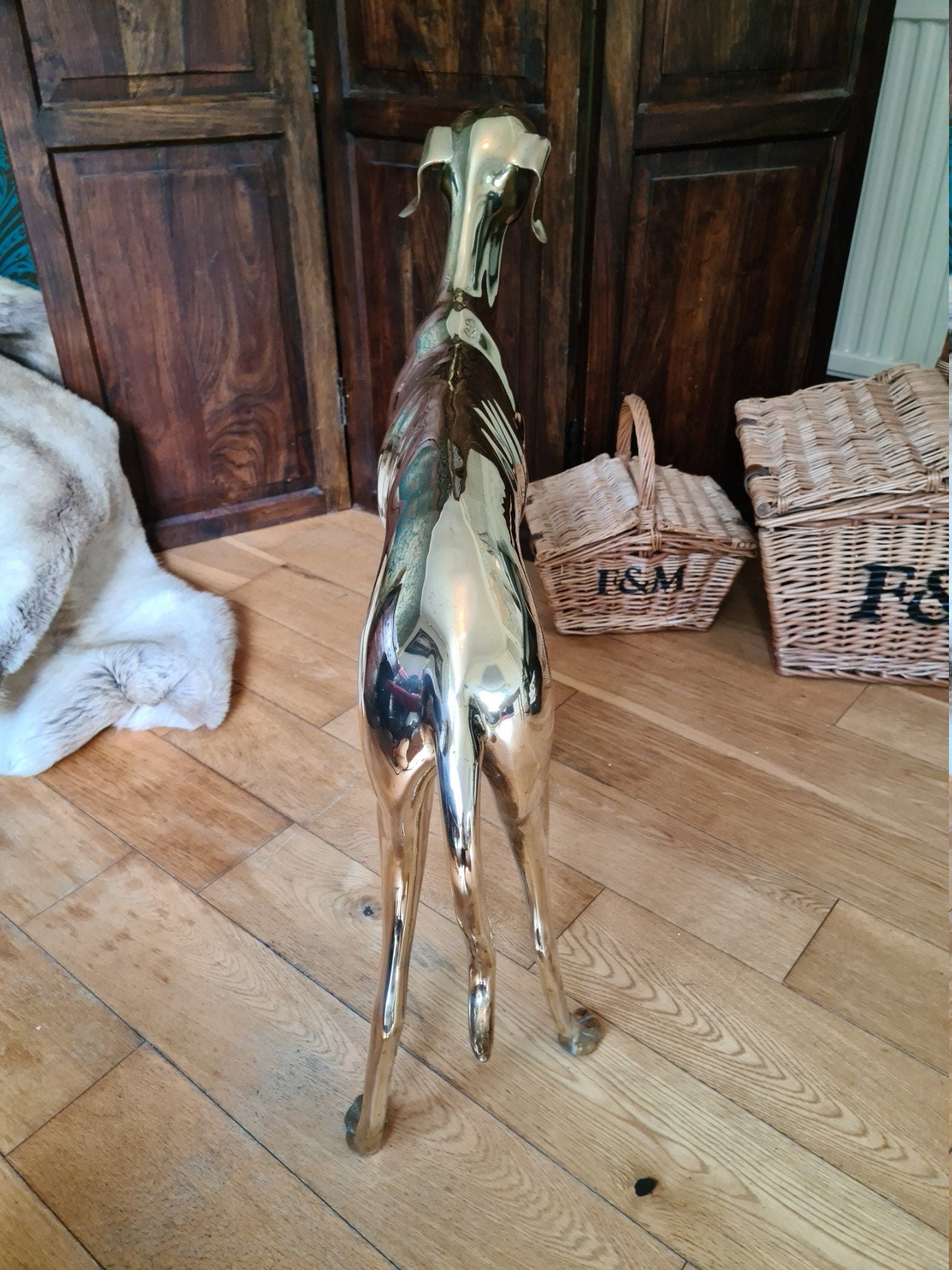 Brass Sculpture of Greyhound- - Etsy