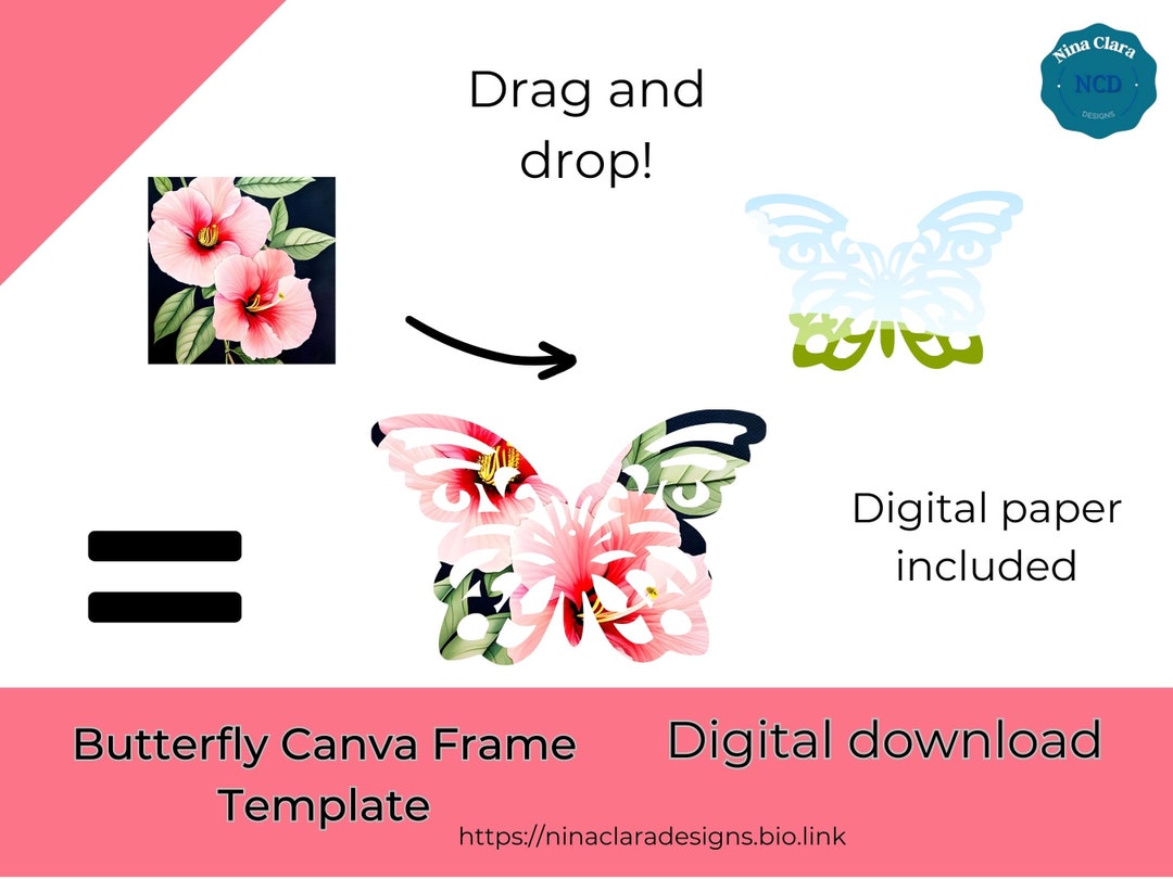 Custom Editable Butterfly Template, Drag and Drop, Spring Designs ...